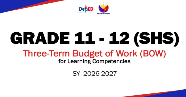 Budget of Work for Grades 11 to 12 in the Three-Term School Calendar ...