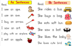 Alphabet Reading Sentences for Beginning Readers - educlickph.com