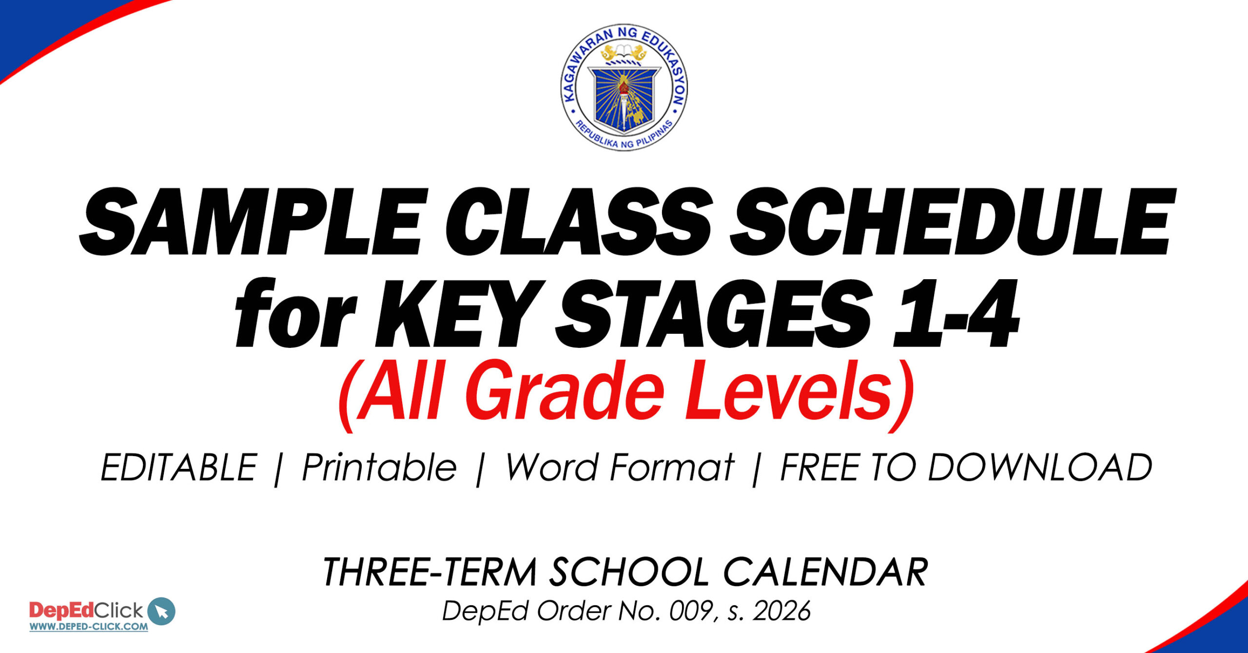 Class Programs for Key All Key Stages under the Three-Term School ...