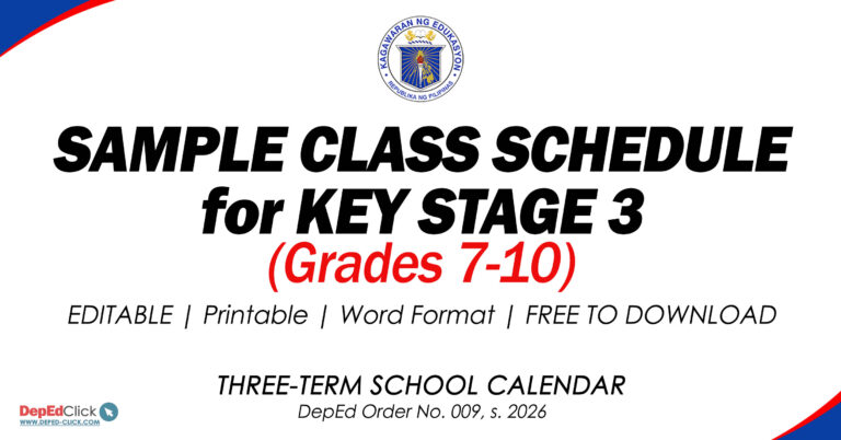 Class Program for Key Stage 3 (Grades 7-10) in the Three-Term School ...