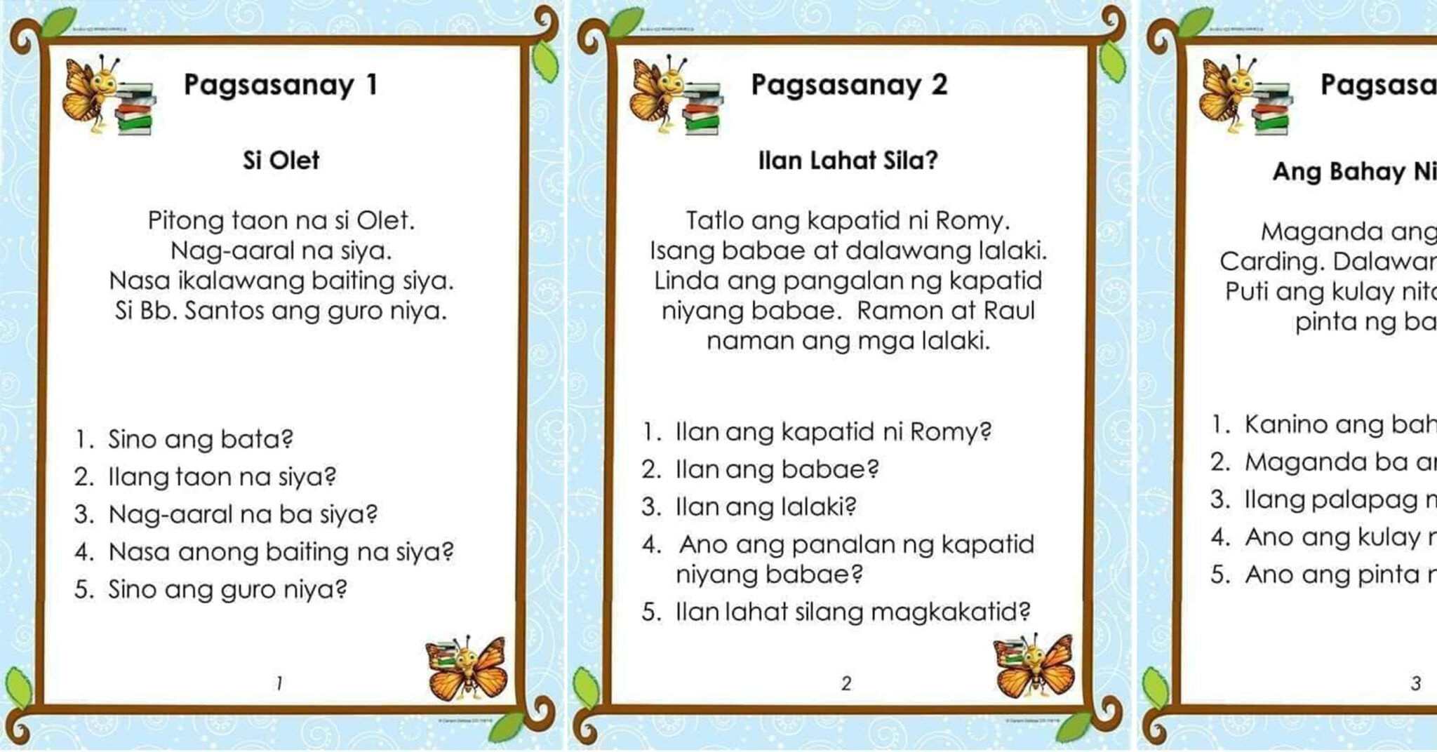 Filipino Reading Comprehension Passages with Questions for Grade School ...