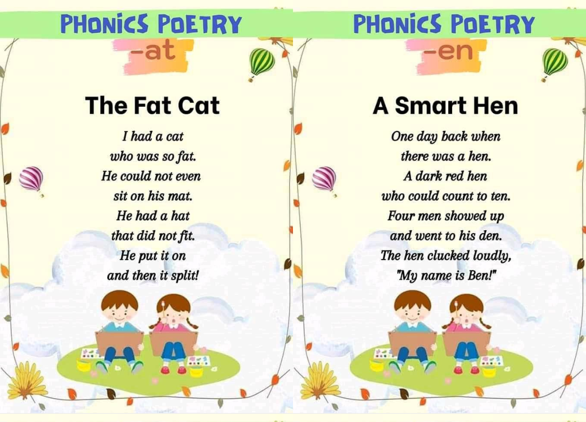 Phonics Poetry for Beginning Readers - educlickph.com